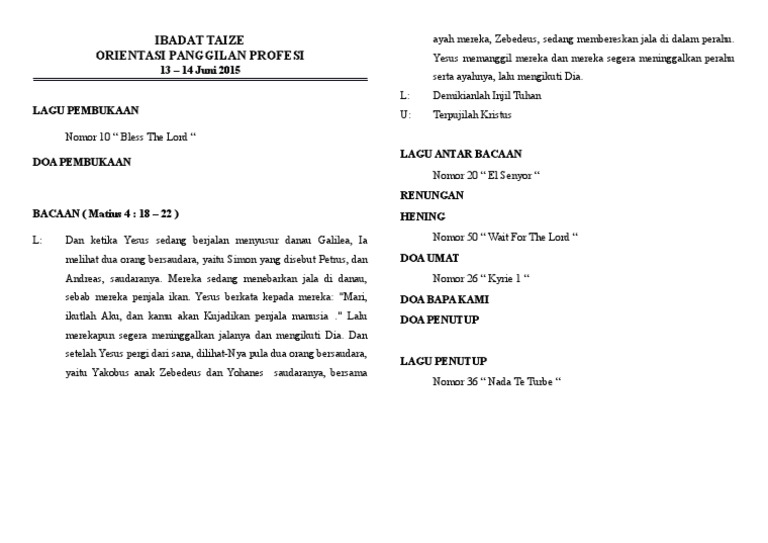 Ibadat Taize Fix | PDF