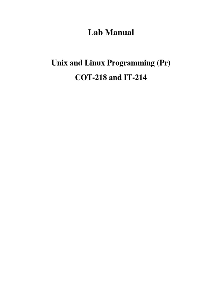 Unix Programming Lab Download Free Pdf Command Line Interface Scripting Language 