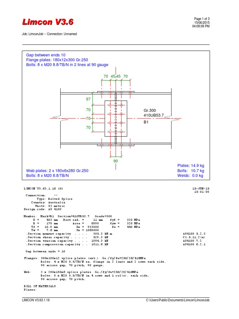 Limcon Splice | PDF | Screw | Bending