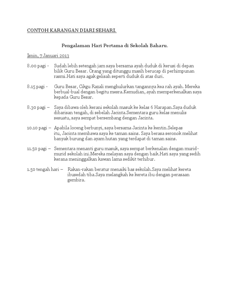 Contoh Karangan Berformat | PDF