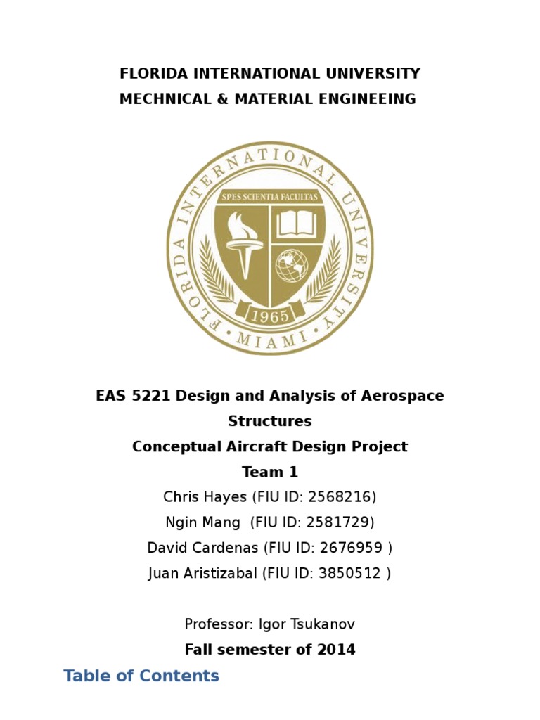Aircraft Design Report Final | PDF | Takeoff | Wing