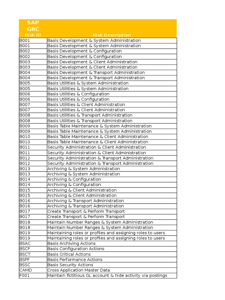 Riesgos Sap GRC | PDF | Cheque | Invoice