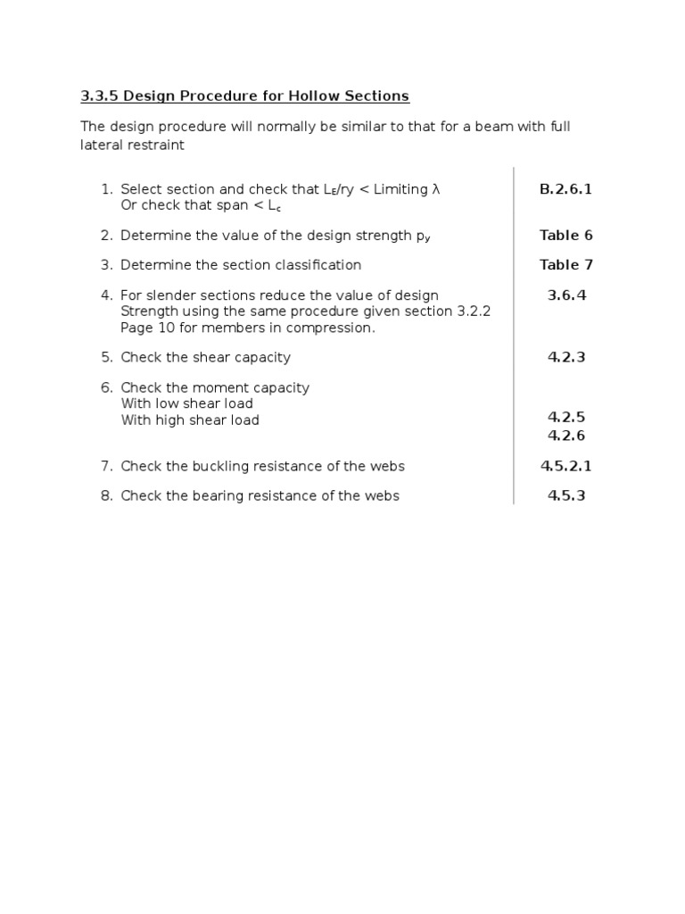 Hollow Section Design Procedure Guide | PDF | Technology & Engineering