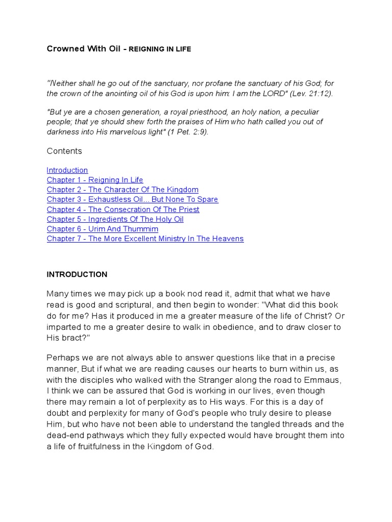 George H. Warnock Crowned With Oil - REIGNING in LIFE | PDF | Theology ...