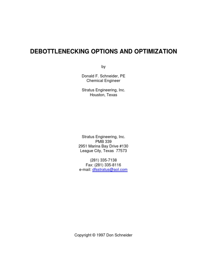 Debottlenecking Options | PDF | Pump | Distillation