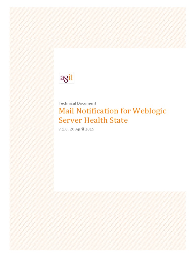 Weblogic Mail Notification For Server Health | PDF | Server (Computing ...
