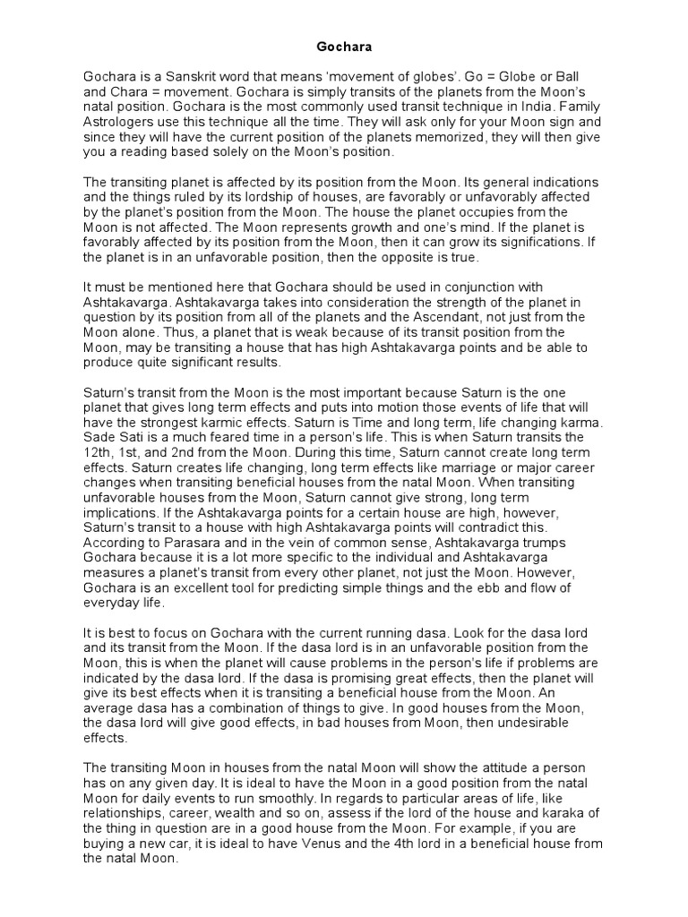 Gochara in Astrology1234 | Download Free PDF | Planets In Astrology ...