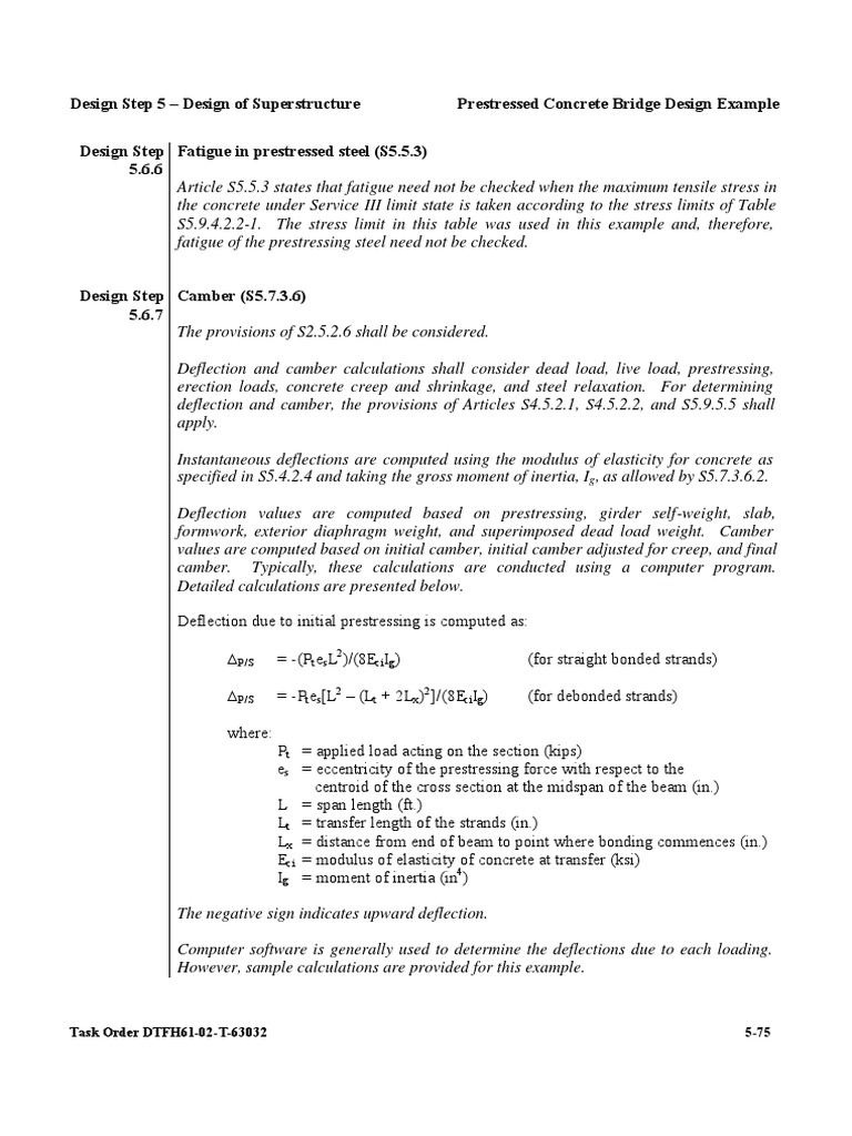 Camber and Deflection Calculation | Beam (Structure) | Prestressed Concrete