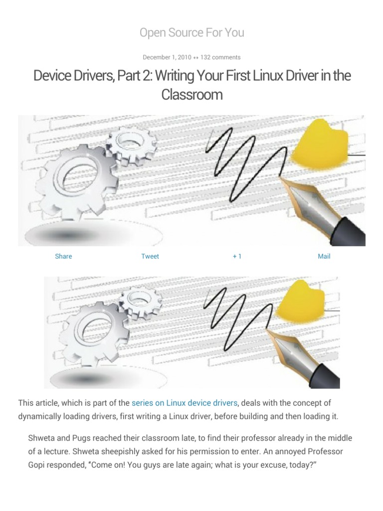 Writing Your First Linux Driver In The Classroom Pdf Unix Variants Device Driver 