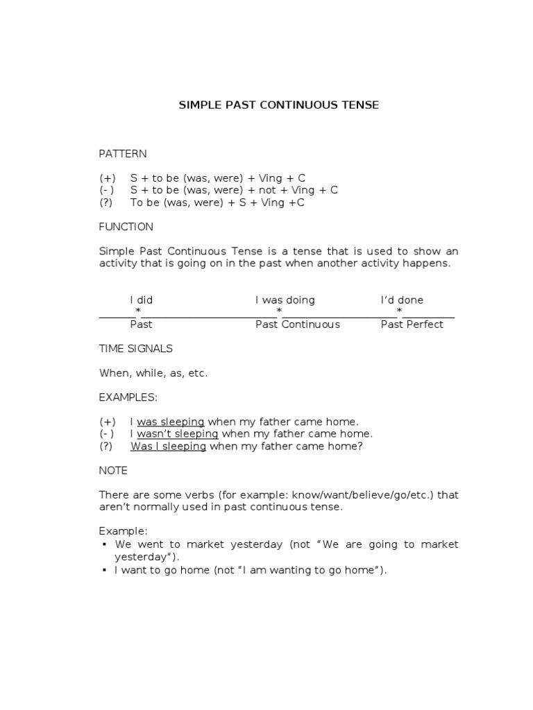 Past Continuous Tense Guide | PDF | Grammatical Tense | Languages