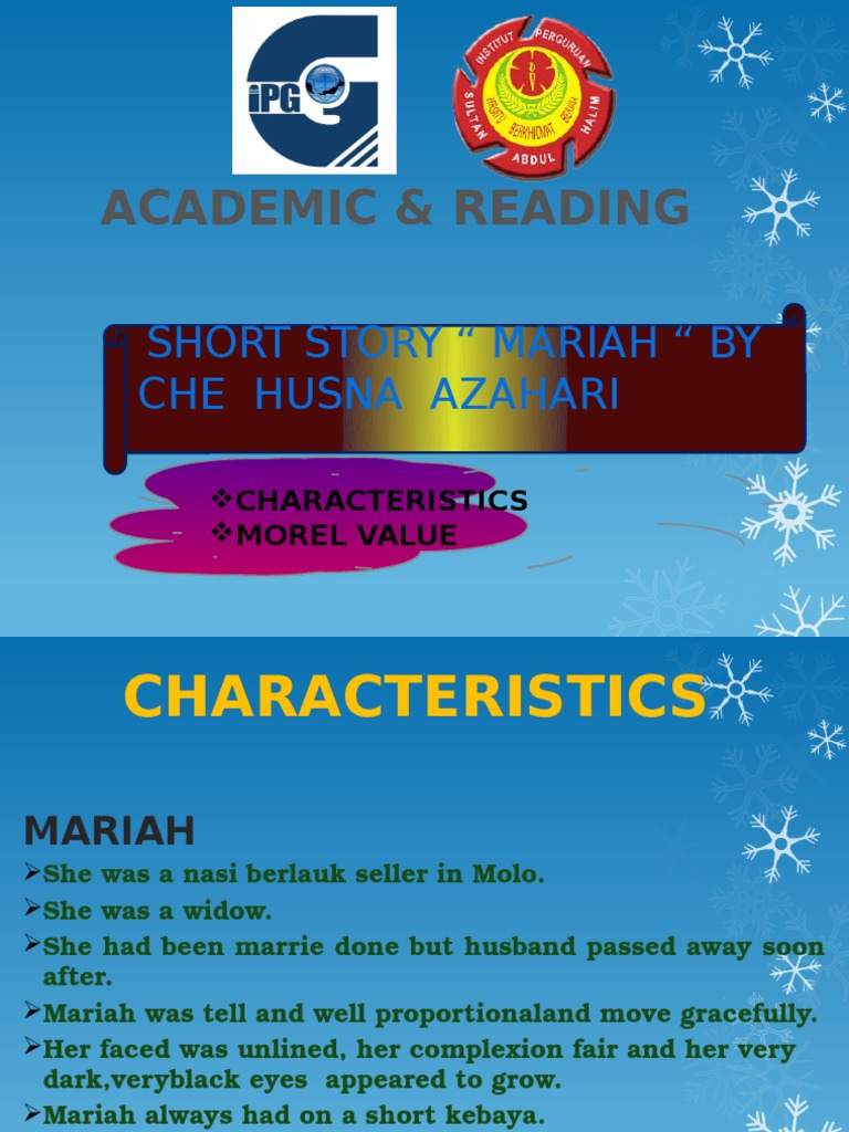 Academic & Reading: Short Story " Mariah " by Che Husna Azahari | PDF