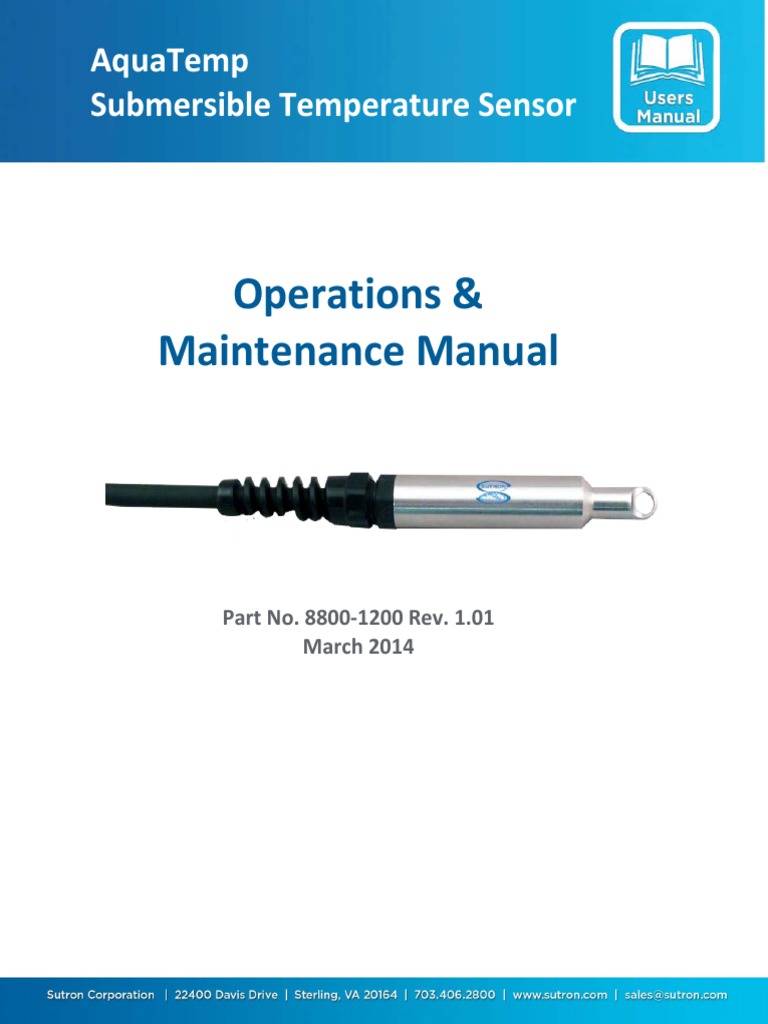 AquaTemp - Submersible Temperature Sensor | PDF | Damages | Calibration