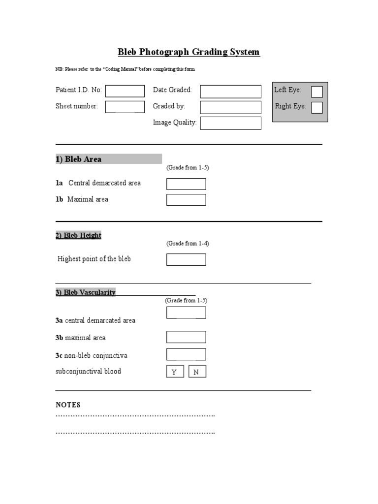 Bleb Photograph Grading System | PDF | Ophthalmology | Medical Specialties