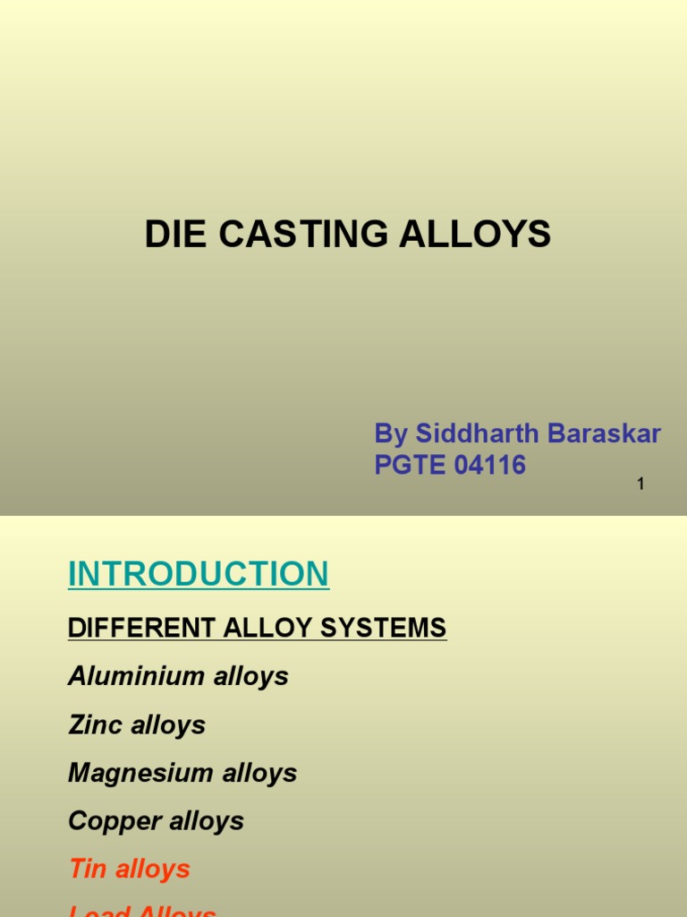 Die Casting Alloys | PDF | Alloy | Casting (Metalworking)
