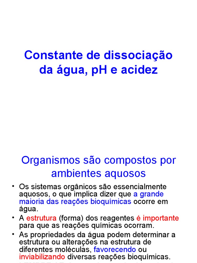 Propriedades da Água: pH e Acidez | PDF | Ácido | Ph