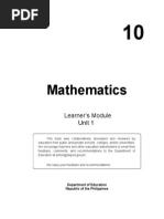Math 10 - Quarter 1 | PDF | Sequence | Equations