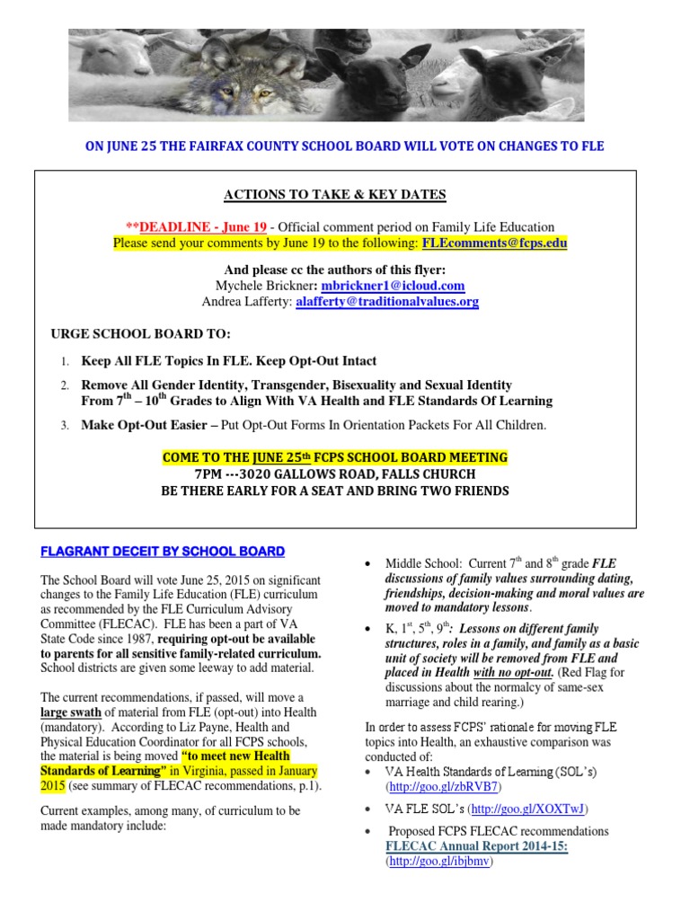 Fairfax County Public Schools Family Life Education Flyer | PDF | Oral ...