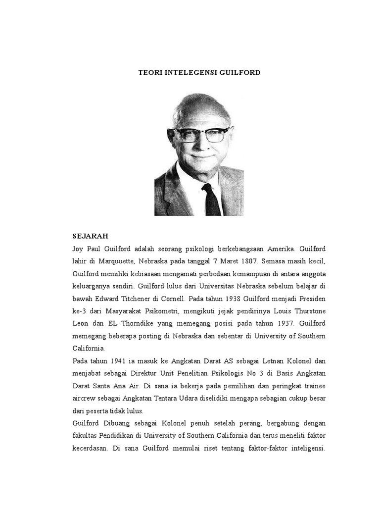 Teori Struktur Intelek Guilford | PDF | Sains & Matematika