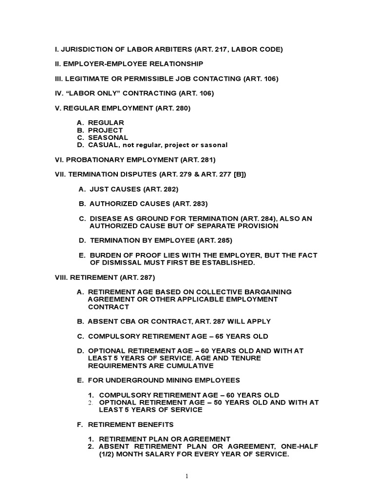 Jurisdiction of Labor Arbiters | PDF | Employment | Independent Contractor