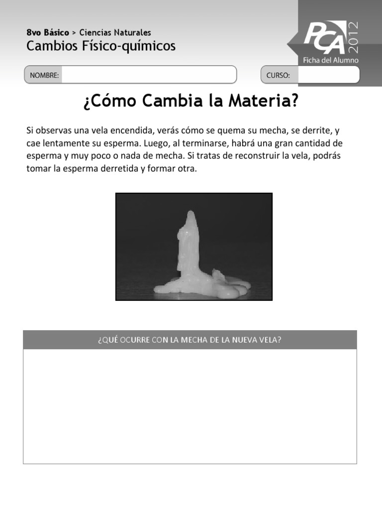 Cambios Físico-químicos 8vo Básico | PDF | Gases | Reacciones químicas