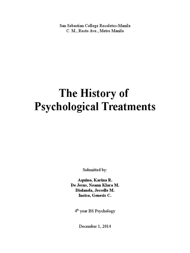The History of Psychological Treatment | PDF | Mindfulness | Psychotherapy