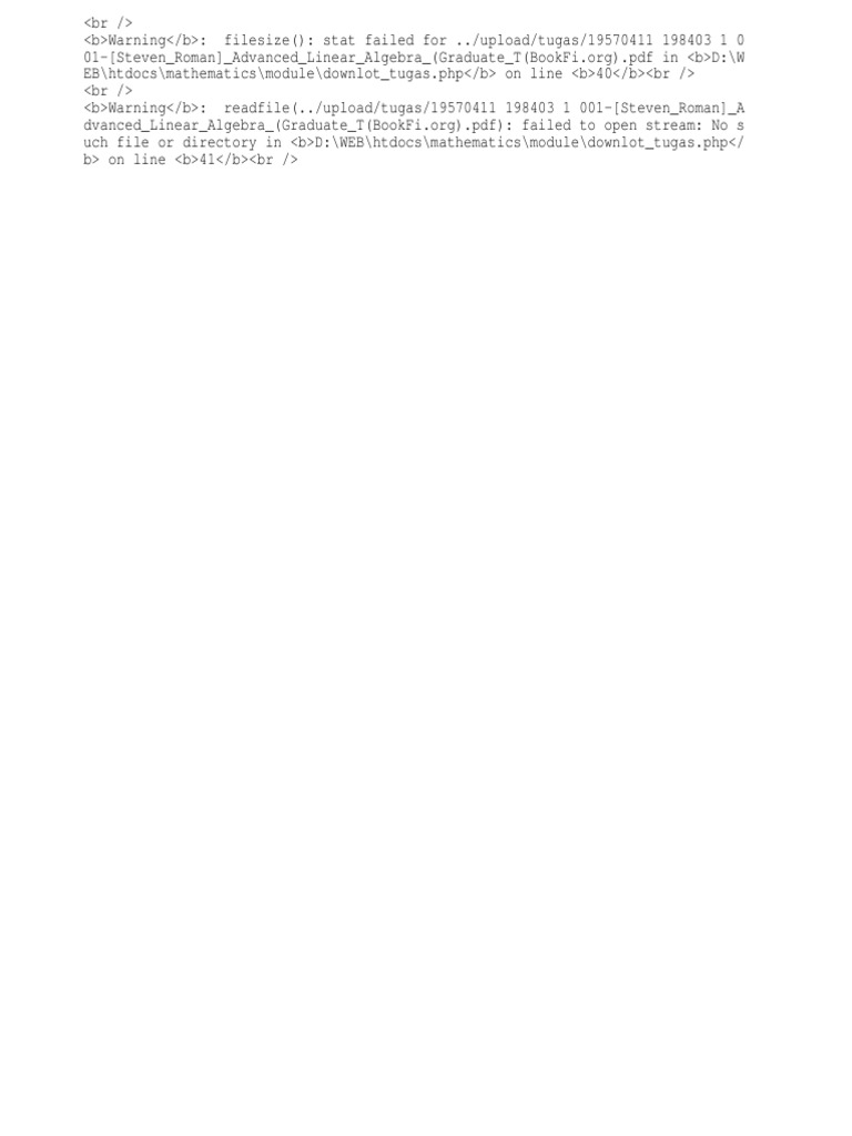Advanced Linear Algebra PDF Access Issues | PDF