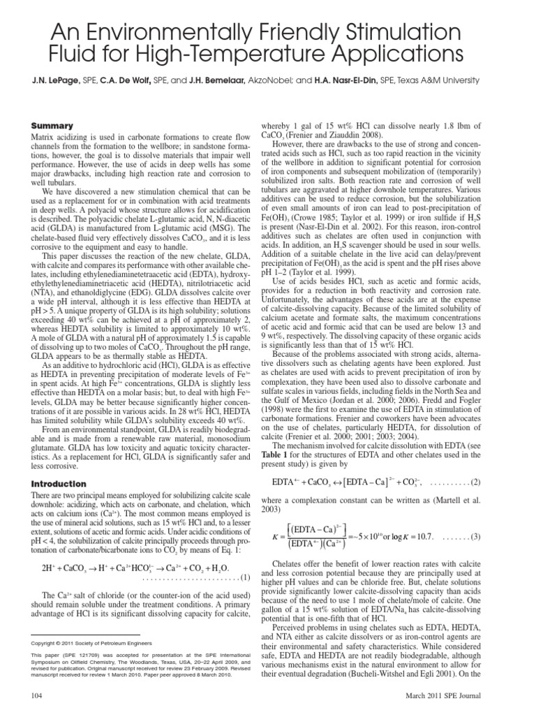 An Environmentally Friendly Stimulation Fluid For High-Temperature ...