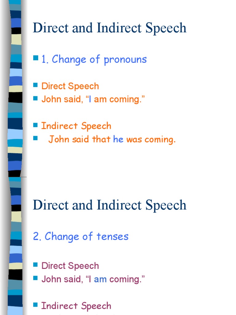 Direct and Indirect Speech - RULES | Question | Verb
