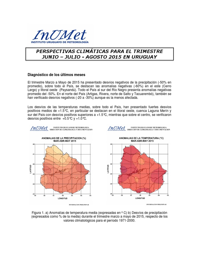 Informe de INUMET | PDF | El niño | Uruguay