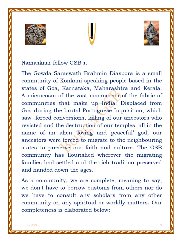 Being A GSB | PDF | Indian Religions | Culture (General)