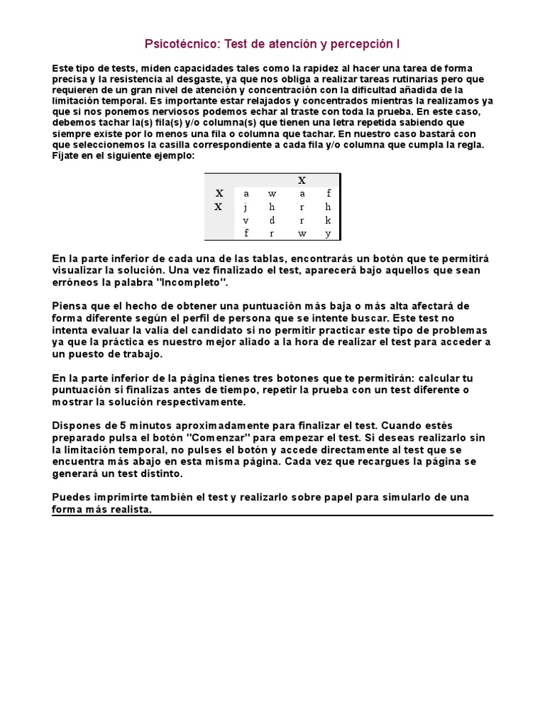 03b Test de Letras | PDF | Cognición | Ciencia cognitiva