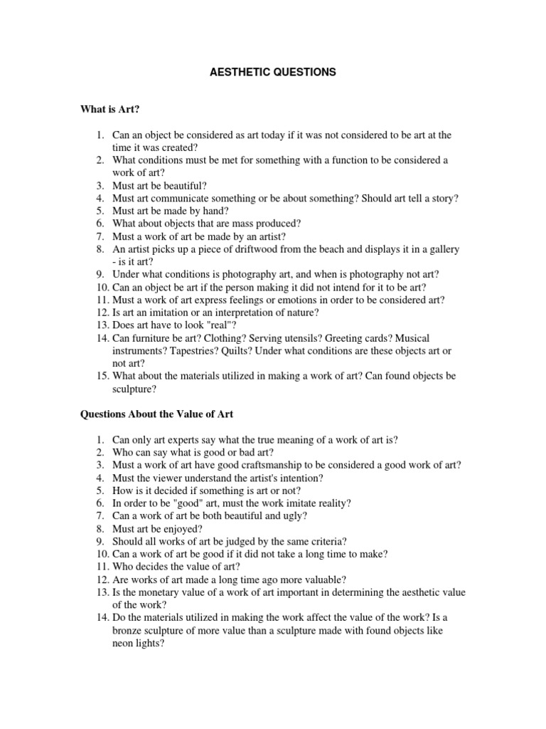 Aesthetic Questions | Works Of Art | Communication Design