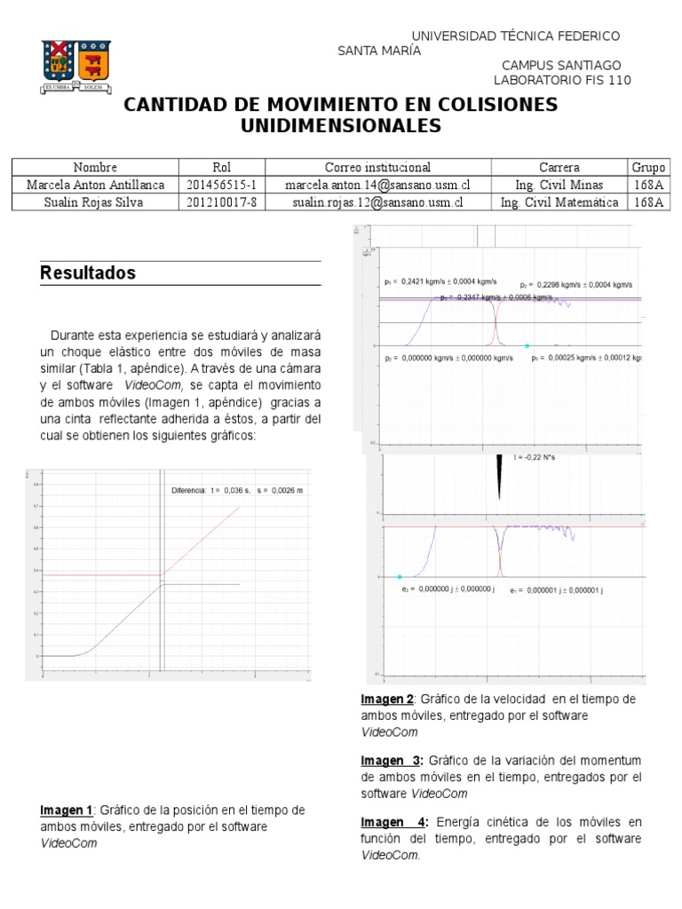 Experiencia7 Anton Rojas | PDF | Movimiento (física) | Impulso