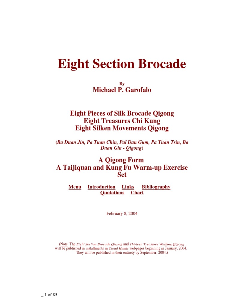 (Tai Chi) (Qigong) Eight Section Brocade Chi Kung, Ba Duan Jin Qigong ...