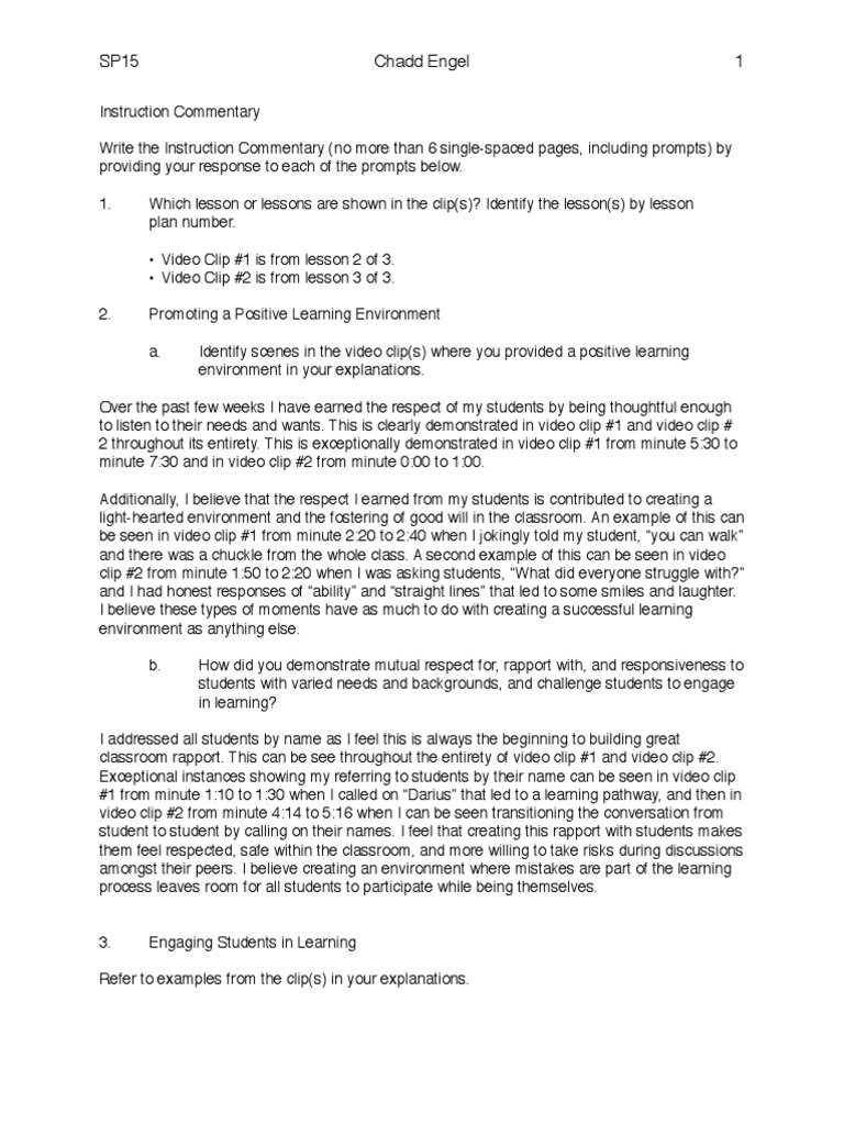 2 Task Two of Edtpa | PDF | Individualized Education Program | Special ...