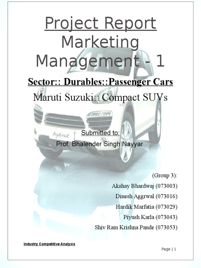 Final Report Passenger Cars | PDF | Wheeled Vehicles | Automotive Industry