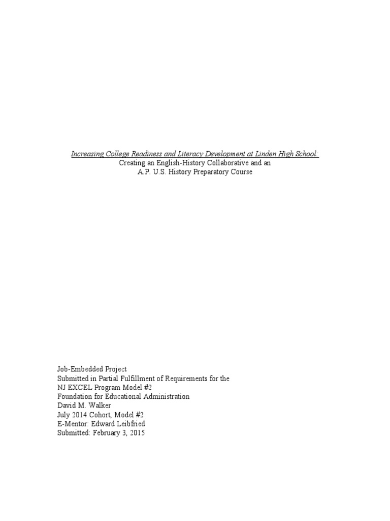 College Readiness Programs at Linden High | PDF | Advanced Placement ...