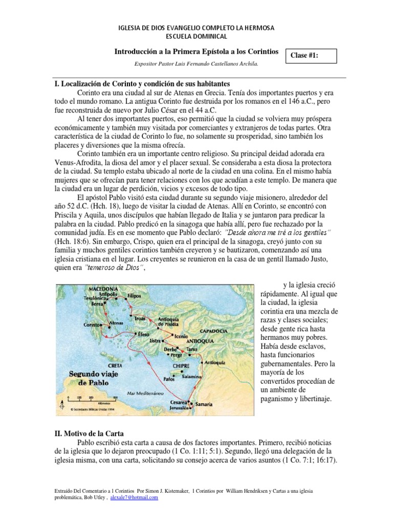 Estudios Sobre La Primera Epístola A Los Corintios – LLLCG
