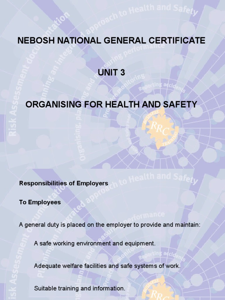 Presentation Unit 03 NEBOSH Certificate | Occupational Safety And ...