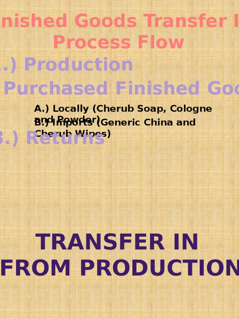 Finished Goods Transfer Process | PDF | Warehouse | Logistics
