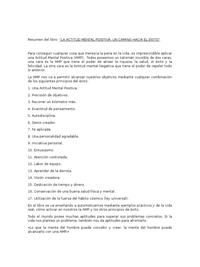La Actitud Mental Positiva | PDF | Las emociones | Mente