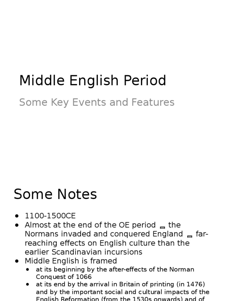 Overview of the Middle English Period | PDF | English Language | Normans