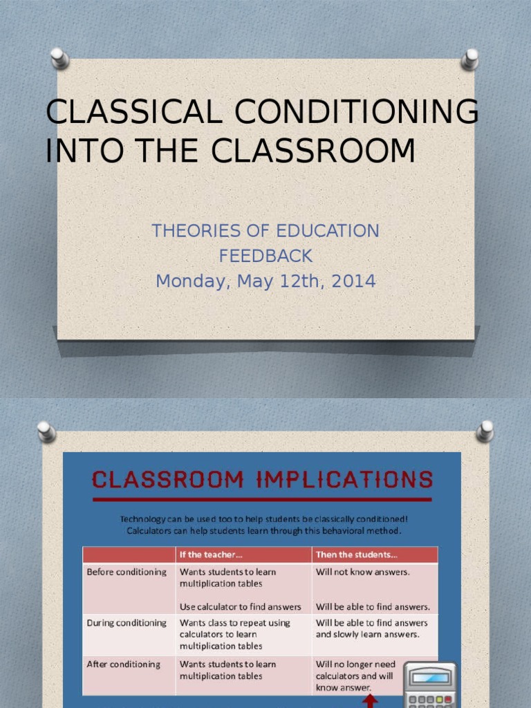 Classical Conditioning Into The Classroom-1 | PDF | Classical ...