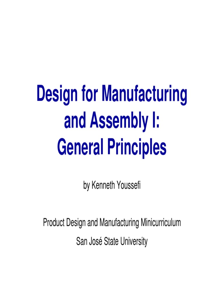 DFMA I Design For Manufacturing & Assembly | Download Free PDF | Screw ...
