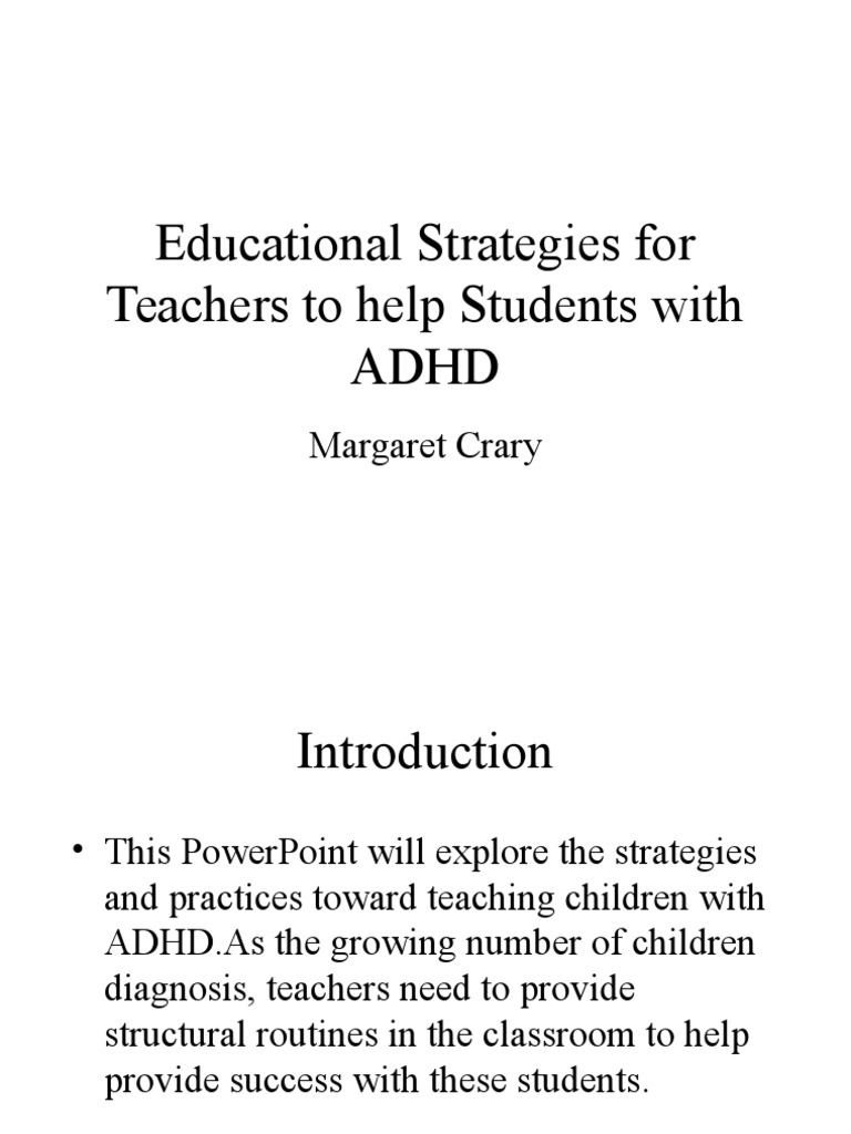 ADHD Teaching Strategies for Success | PDF | Classroom | Attention ...