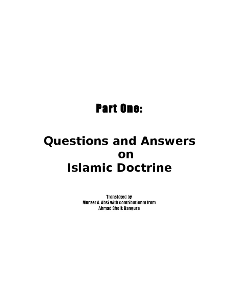 Questions and Answers On Islamic Doctrine | PDF