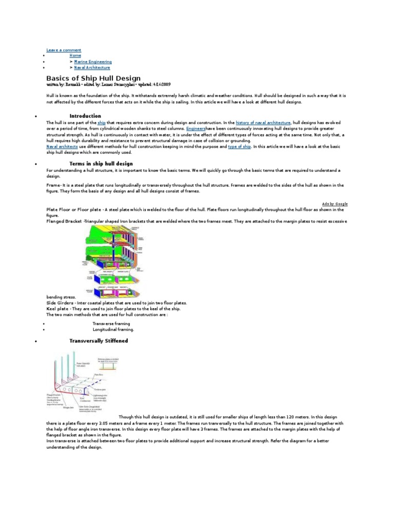 Ship Basic Hull Design | PDF | Hull (Watercraft) | Naval Architecture
