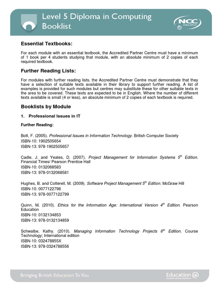 L5DC Booklist | PDF | Textbook | Software Engineering