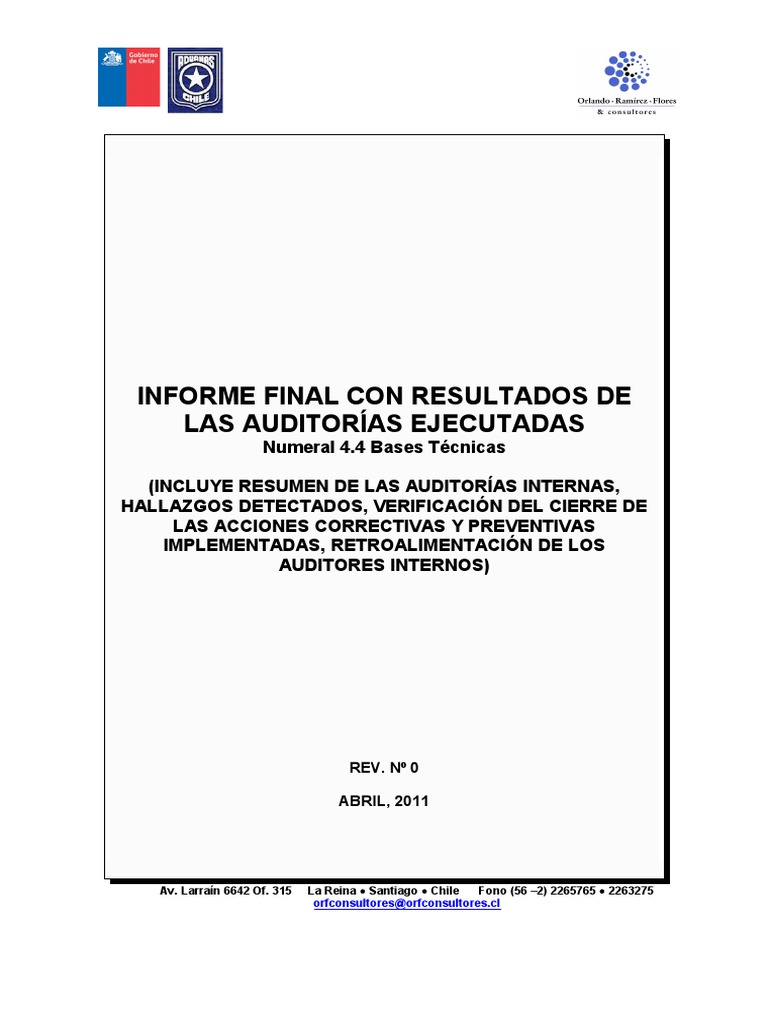Informe Resultados de Uditorias | PDF | Calidad (comercial) | Gestión ...