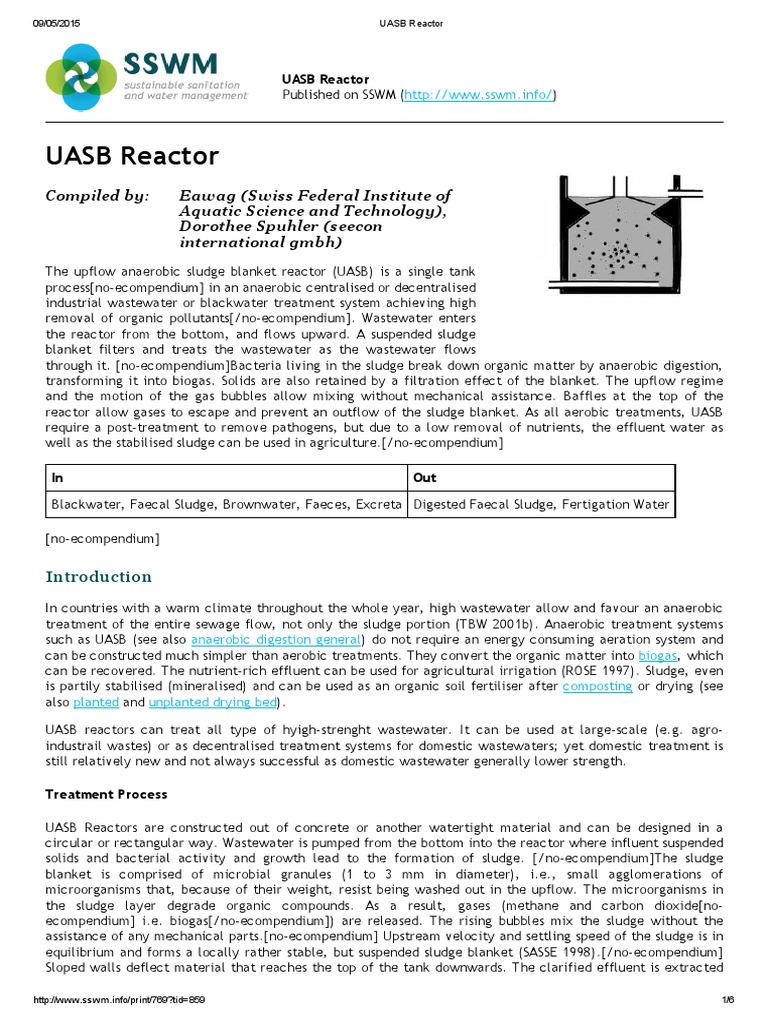 UASB Reactor | PDF | Sewage Treatment | Anaerobic Digestion